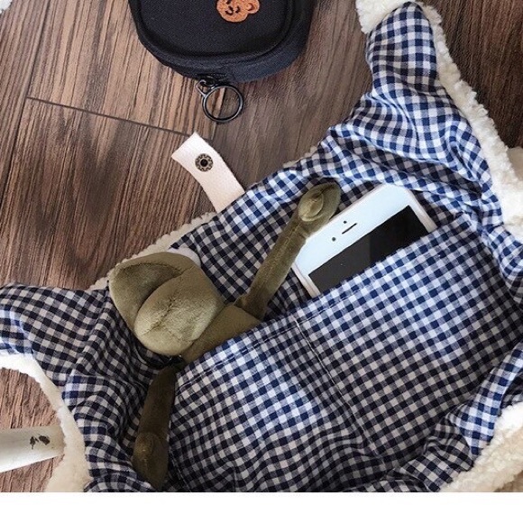 Bags | Bear Tote Bag Plush Soft Fuzzy Boba Bubble Tea Cartoon ...